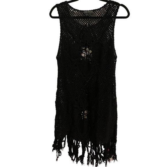 Forever 21 | Swim | Forever 2 Curve Black Crochet Swimsuit Coverup ...